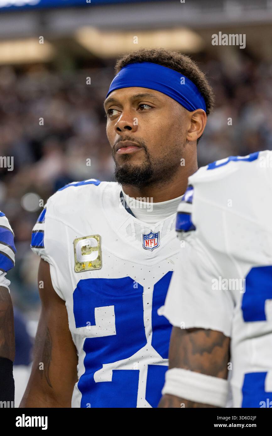 Dallas Cowboys cornerback C.J. Goodwin (29) stands for the national ...