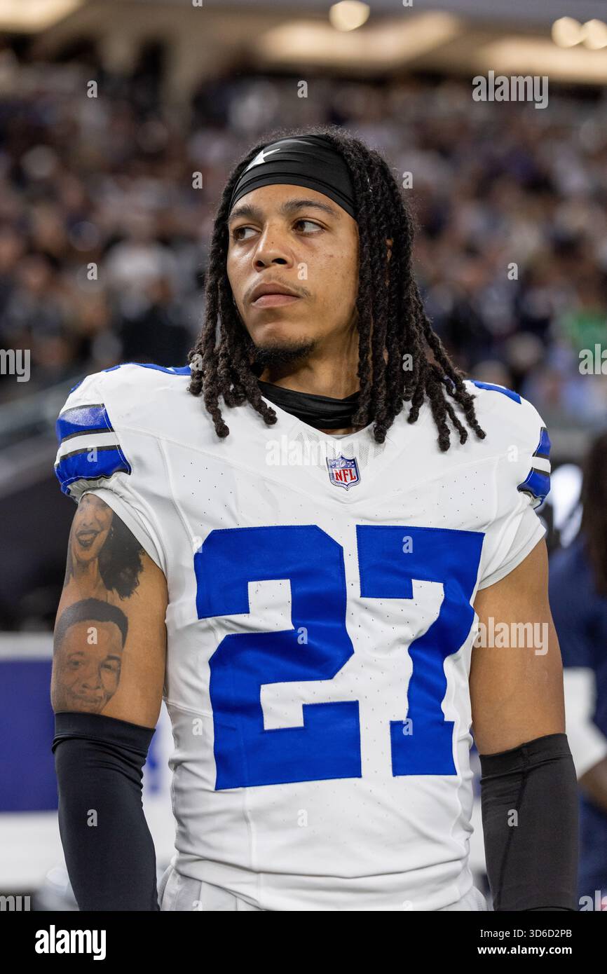 Dallas Cowboys cornerback Reddy Steward (27) stands for the national ...