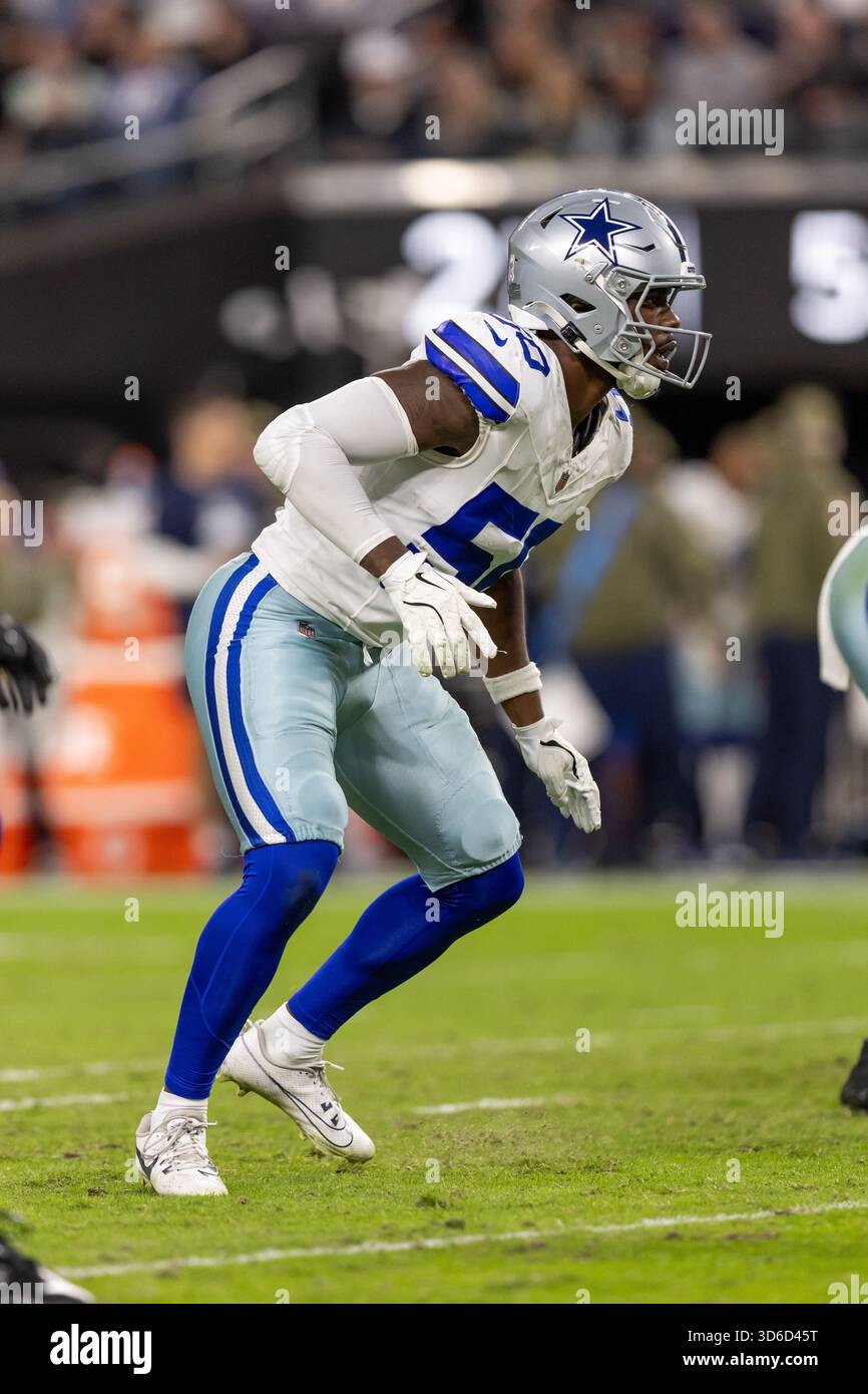 Dallas Cowboys linebacker Shemar James (50) against the Las Vegas ...