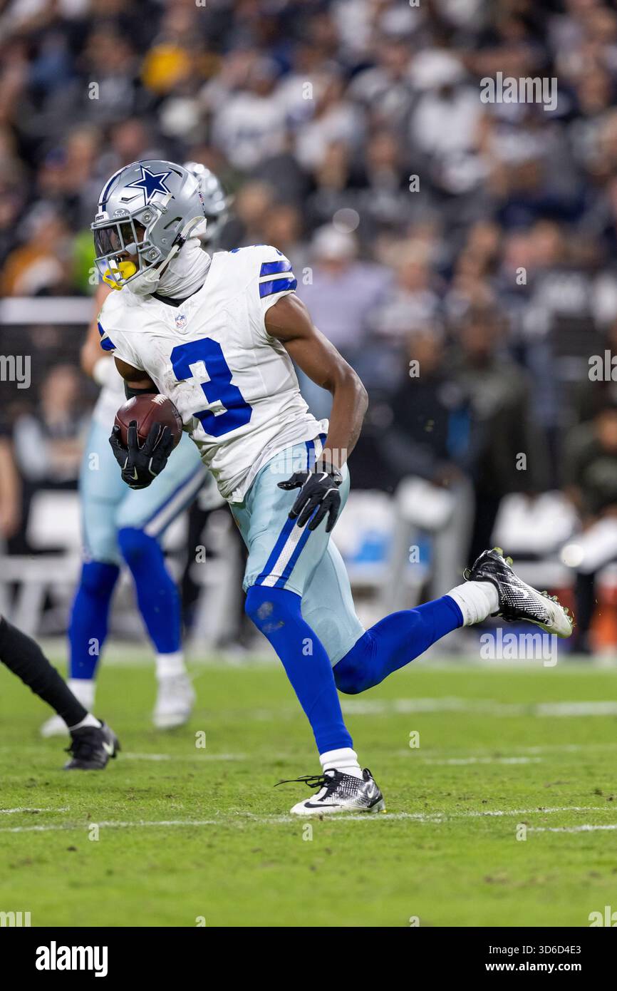 Dallas Cowboys wide receiver George Pickens (3) catches a pass and runs ...