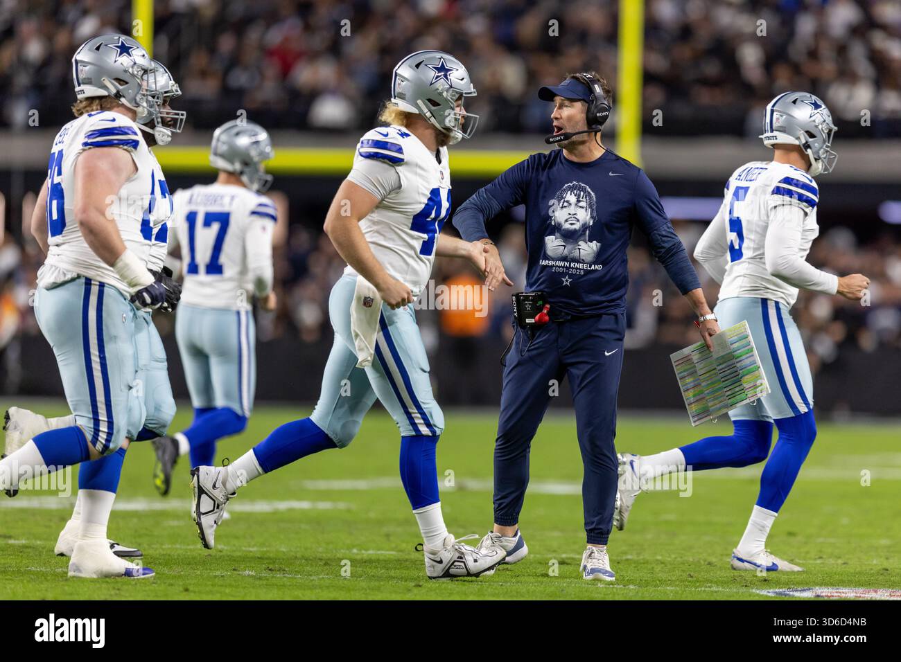 Dallas Cowboys head coach Brian Schottenheimer congratulates players ...