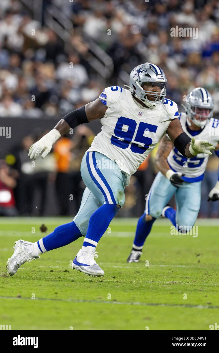 Dallas Cowboys defensive tackle Kenny Clark (95) against the Las Vegas ...