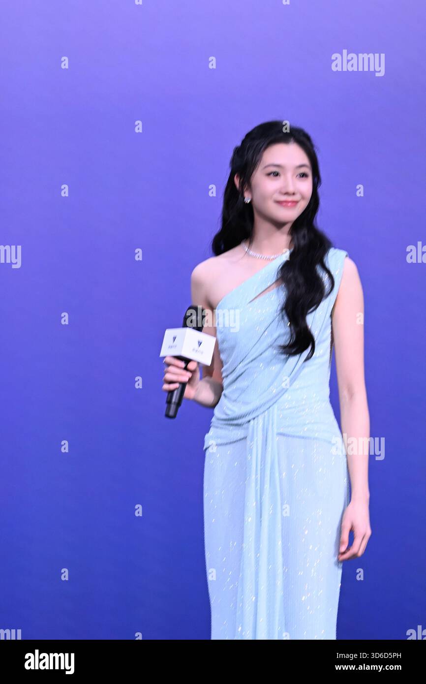 Chinese actress Liu Haocun attends an activity in Chongqing, China, 18 ...
