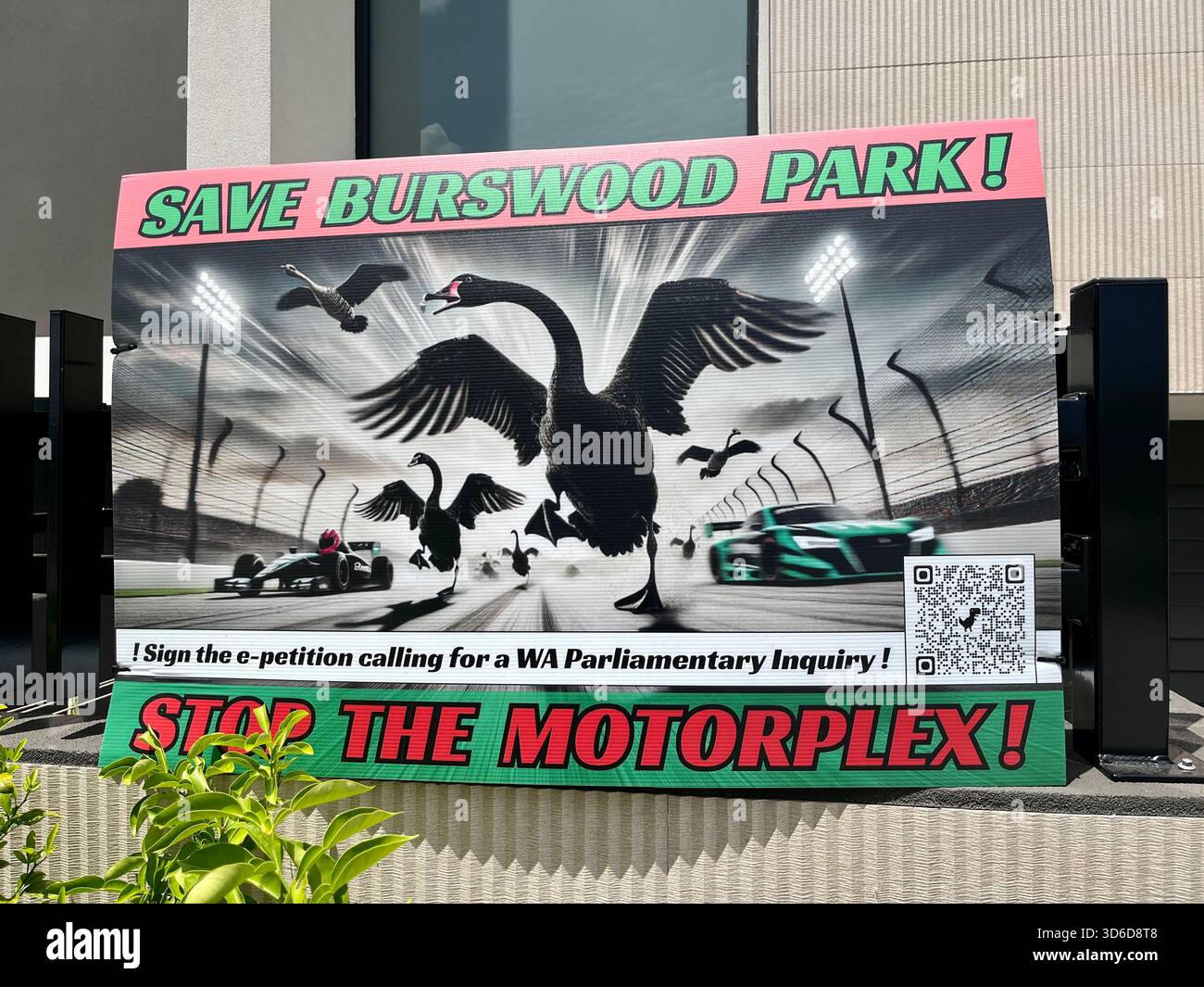 A sign seen near the proposed Perth Street Circuit and entertainment ...