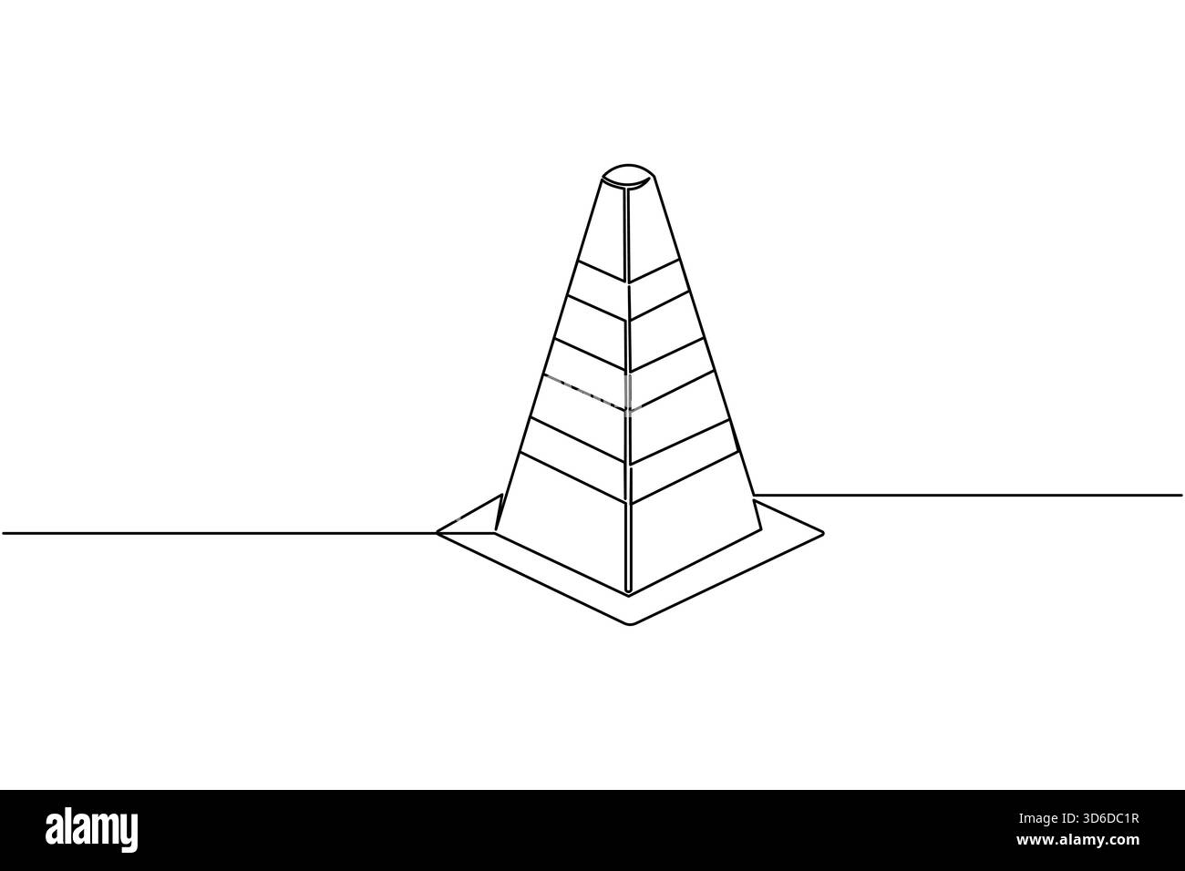 Traffic cone continuous line hi-res stock photography and images - Alamy