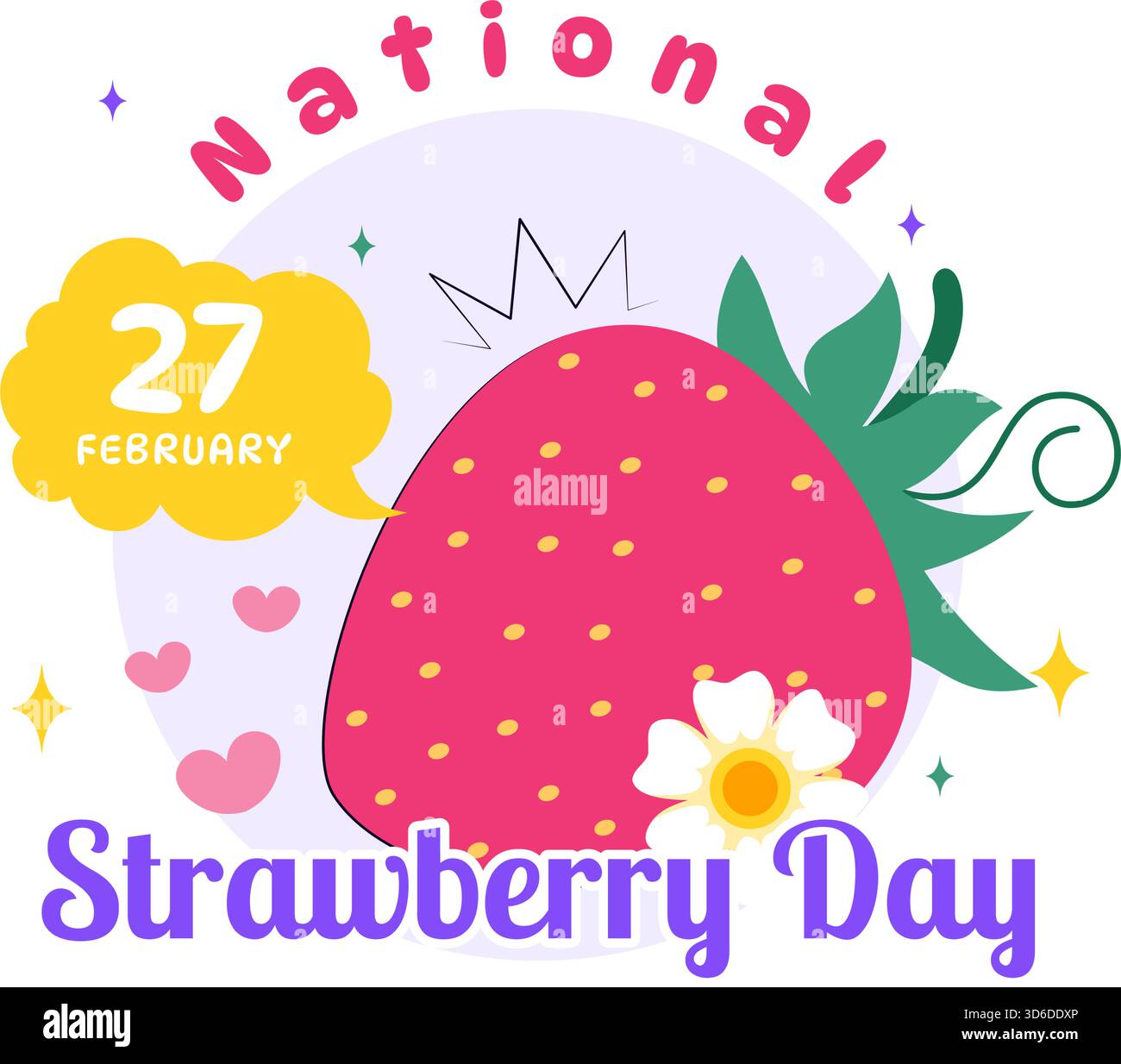National Strawberry Day Vector Illustration on February 27 to Celebrate ...