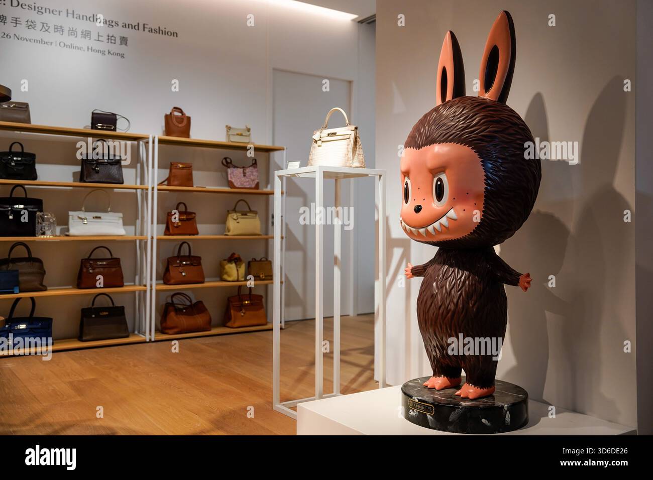 A large Labubu Statue at Bonhams on November 20, 2025 in Hong Kong ...