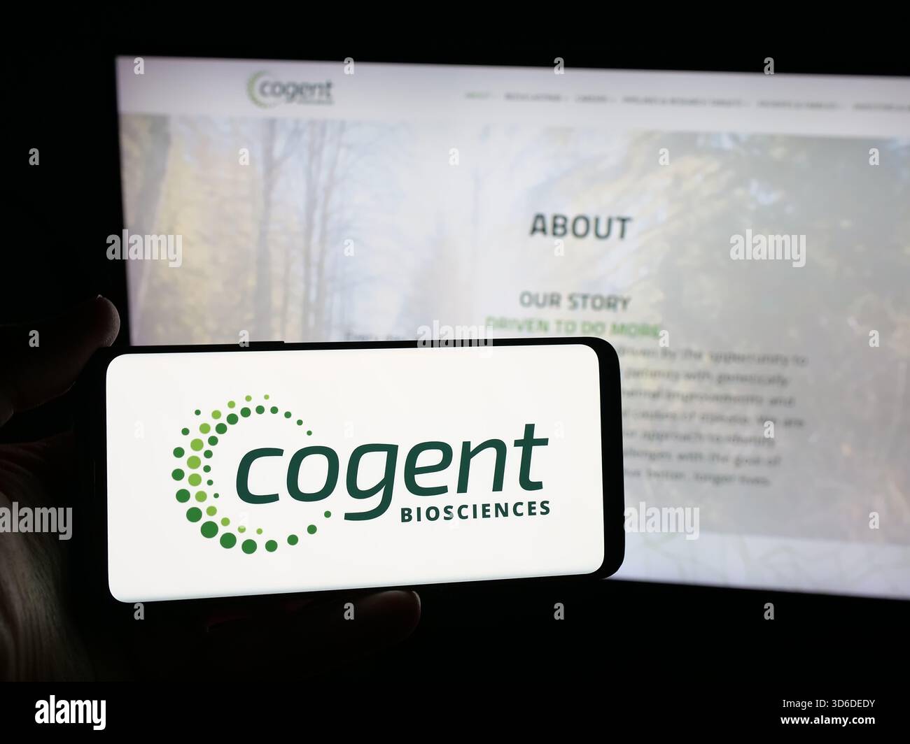 In this photo illustration, a smartphone with the logo of US biotech ...