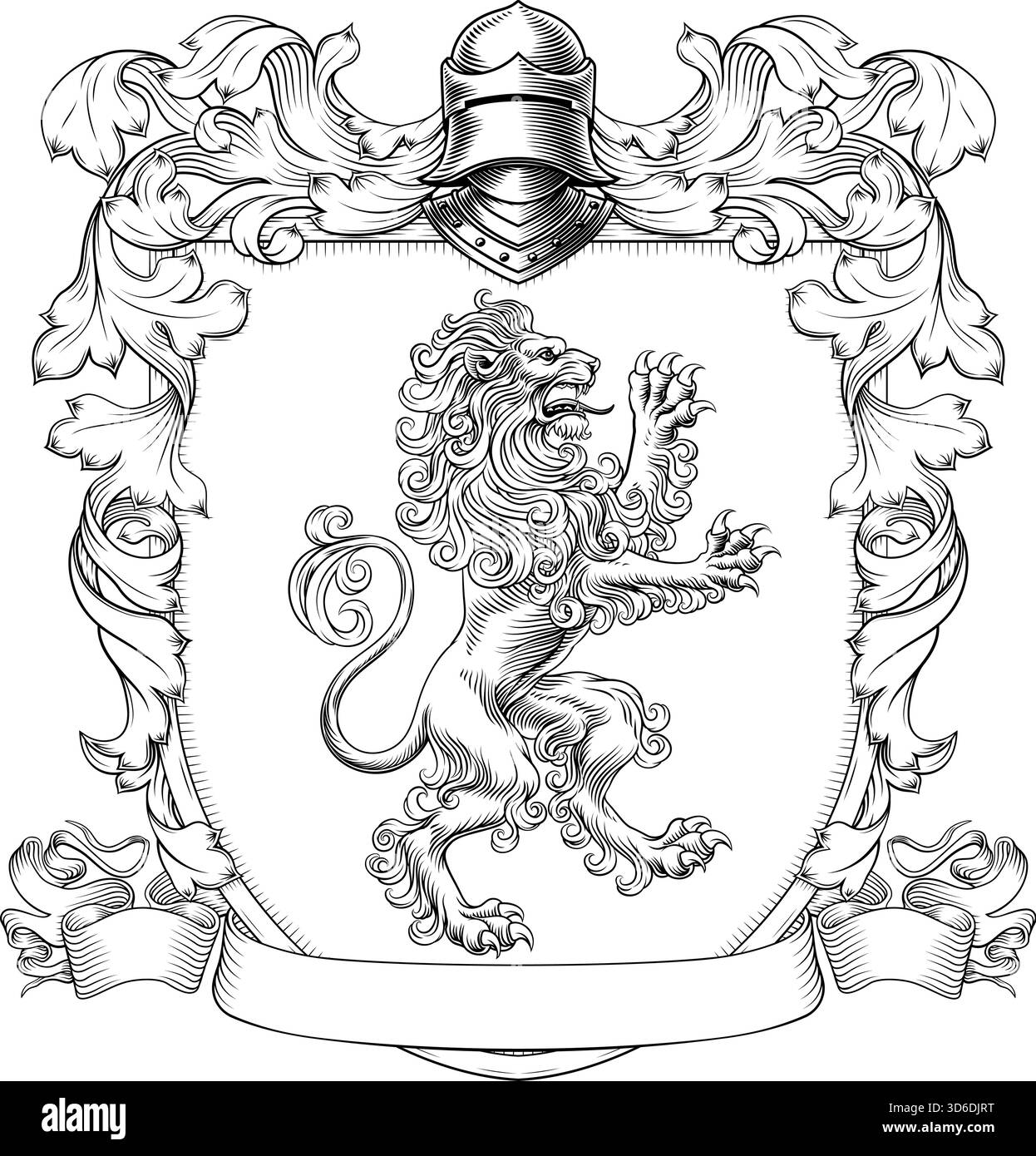 Coat of Arms Crest Lion Heraldry Knight Shield Stock Vector Image & Art ...