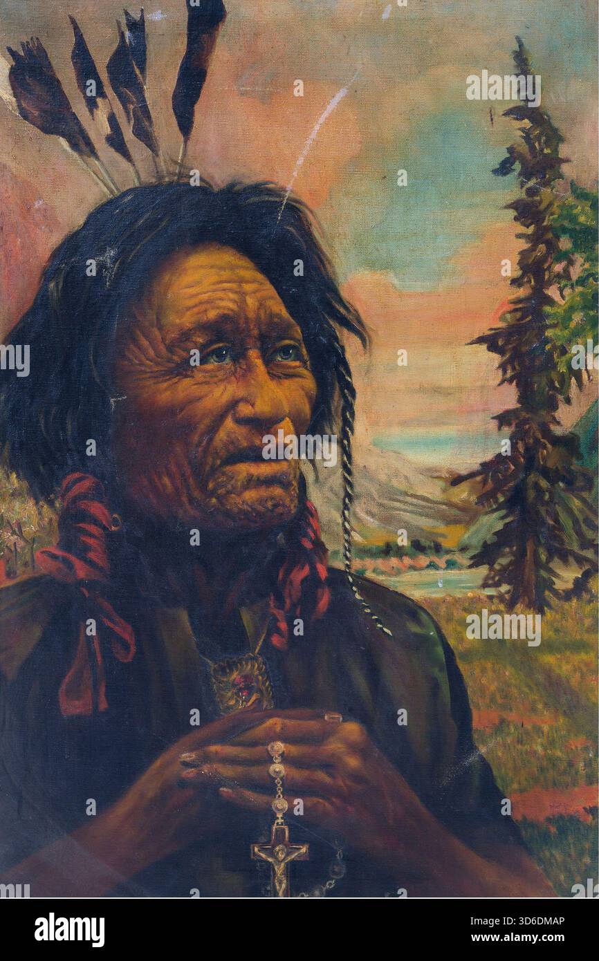 """The Northwest Indian"" Painting (1925). A Native American holding a ...