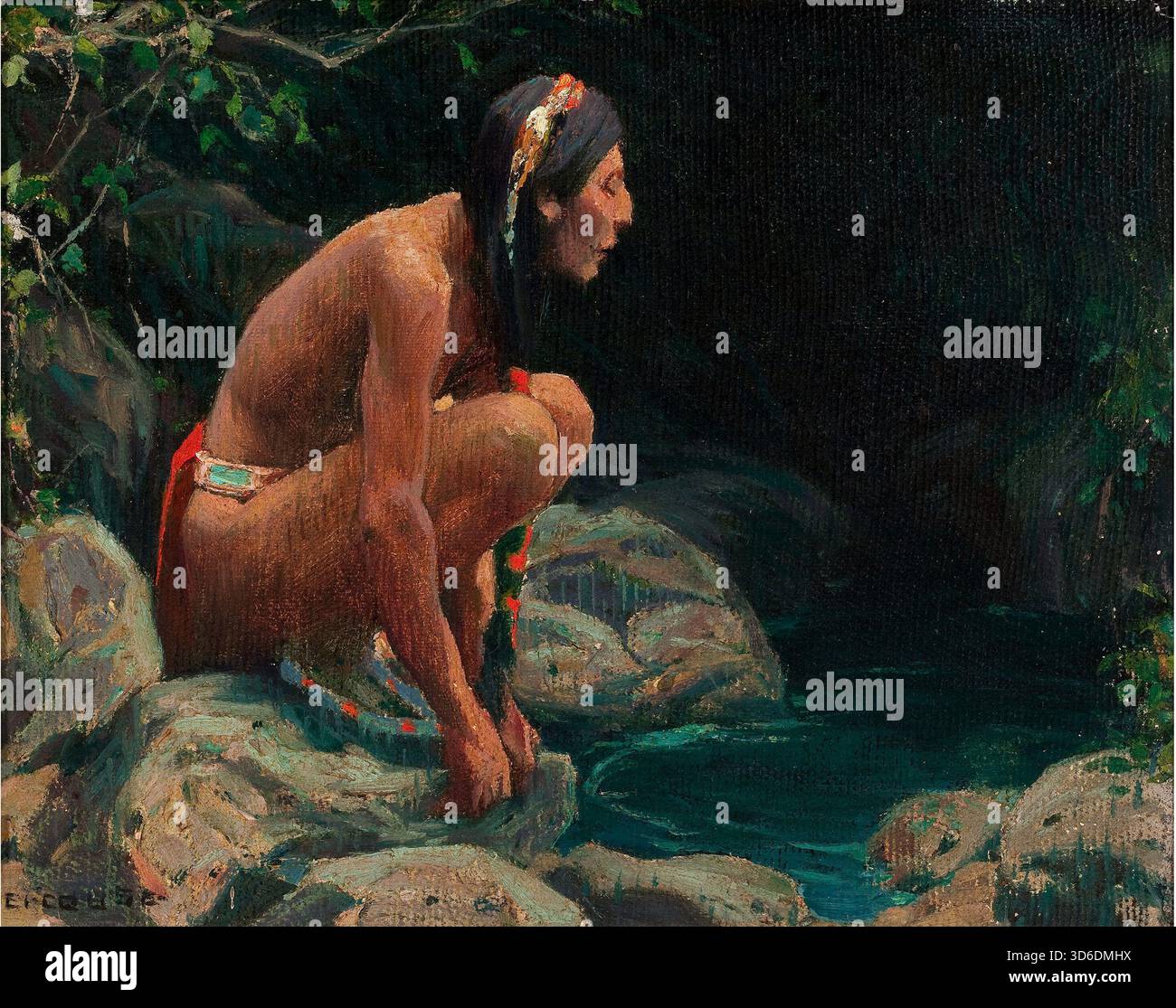 The Spirit of the Pool. Art by Eanger Irving Couse (1866-1936 Stock ...