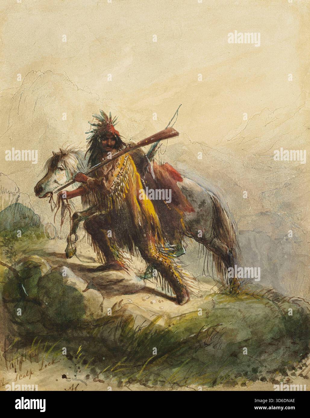 After the Battle: The Scalp Lock. Painted by Alfred Jacob Miller (1810 ...