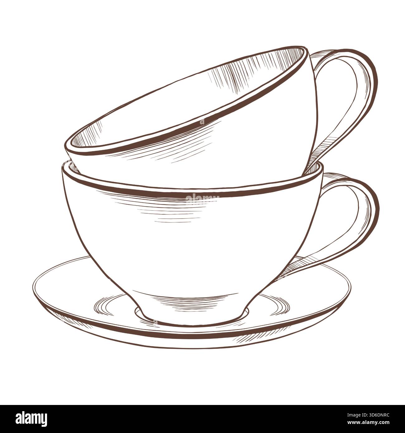 Elegant table tea cup Stock Vector Images - Alamy