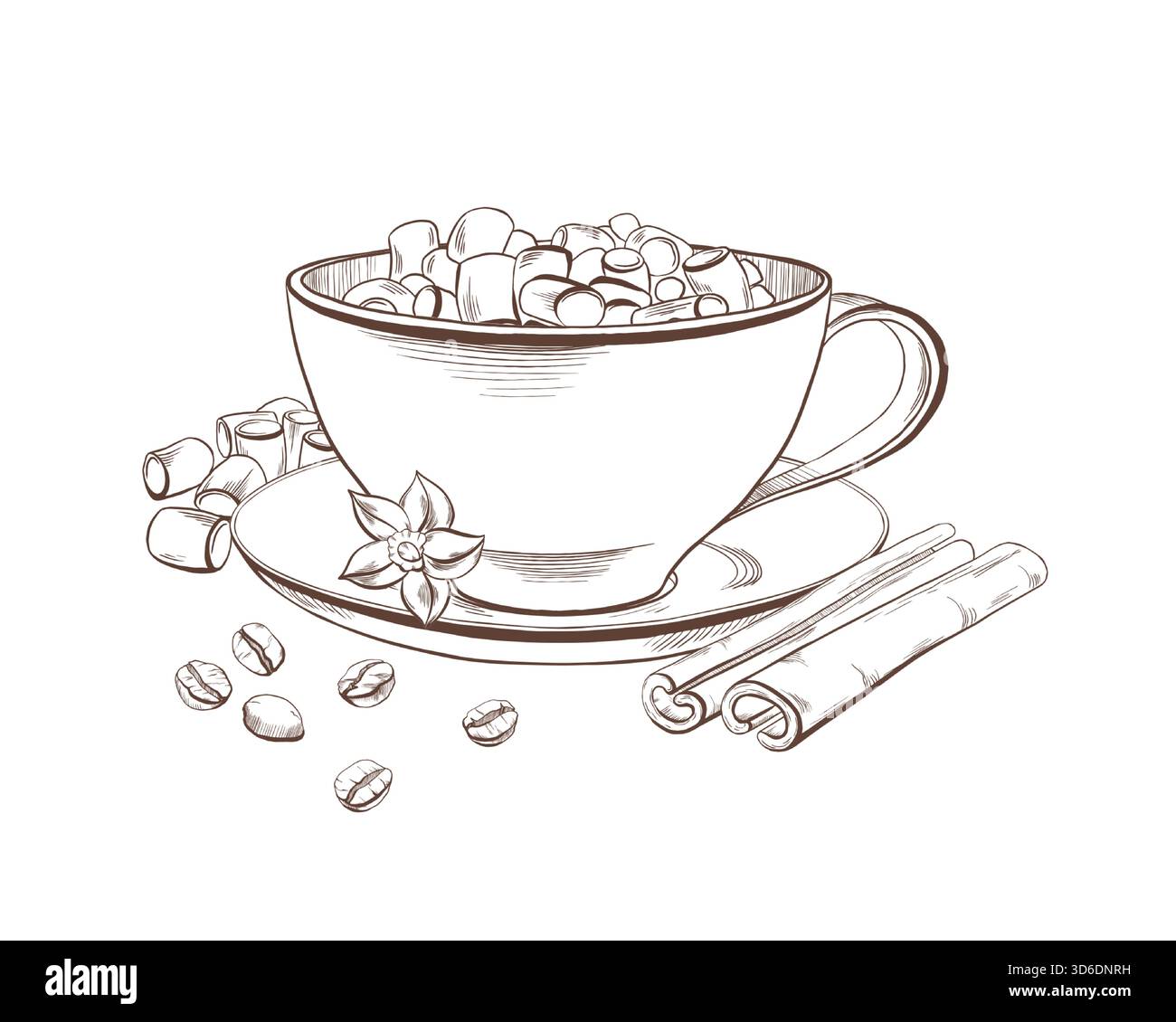 Cup coffee cinnamon on Stock Vector Images - Alamy