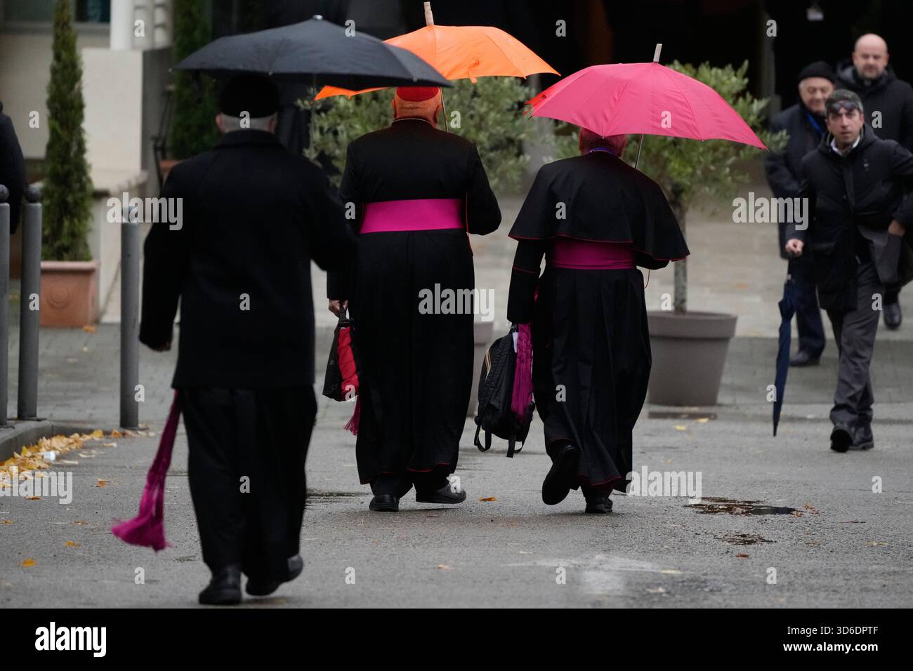 Bishops leave the Basilica of Santa Maria degli Angeli in Assisi, Italy ...