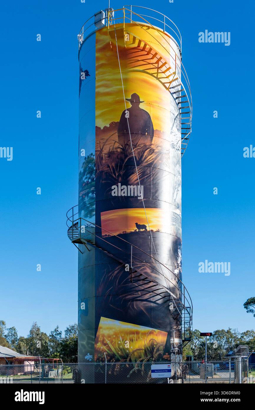 Water Tower Art by Heesco, Moulamein, NSW, Australia Stock Photo - Alamy