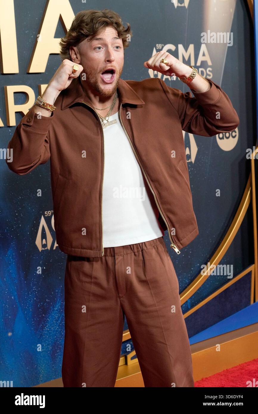 19 November 2025 - Nashville, Tennessee - Bailey Zimmerman. 59th CMA ...