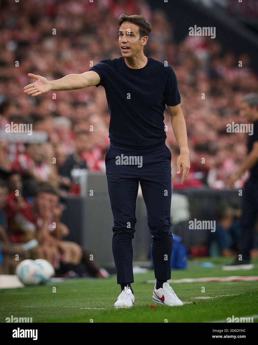Rayo Vallecano's coach Inigo Perez dejected during La Liga match ...