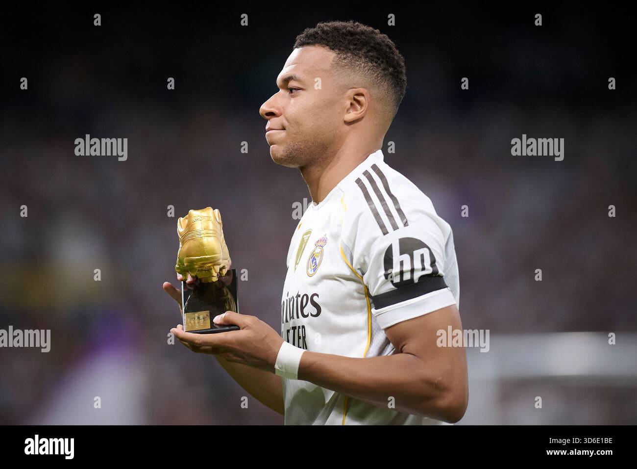 Real Madrid CF’s Kylian Mbappe collects the golden boot as top scorer ...