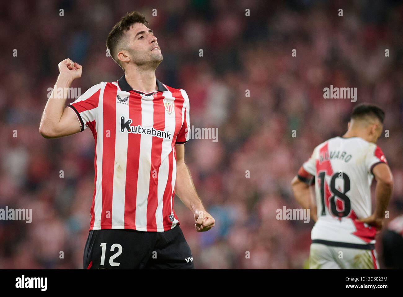 Athletic de Bilbao’s Jesus Areso celebrates a win during La Liga match ...