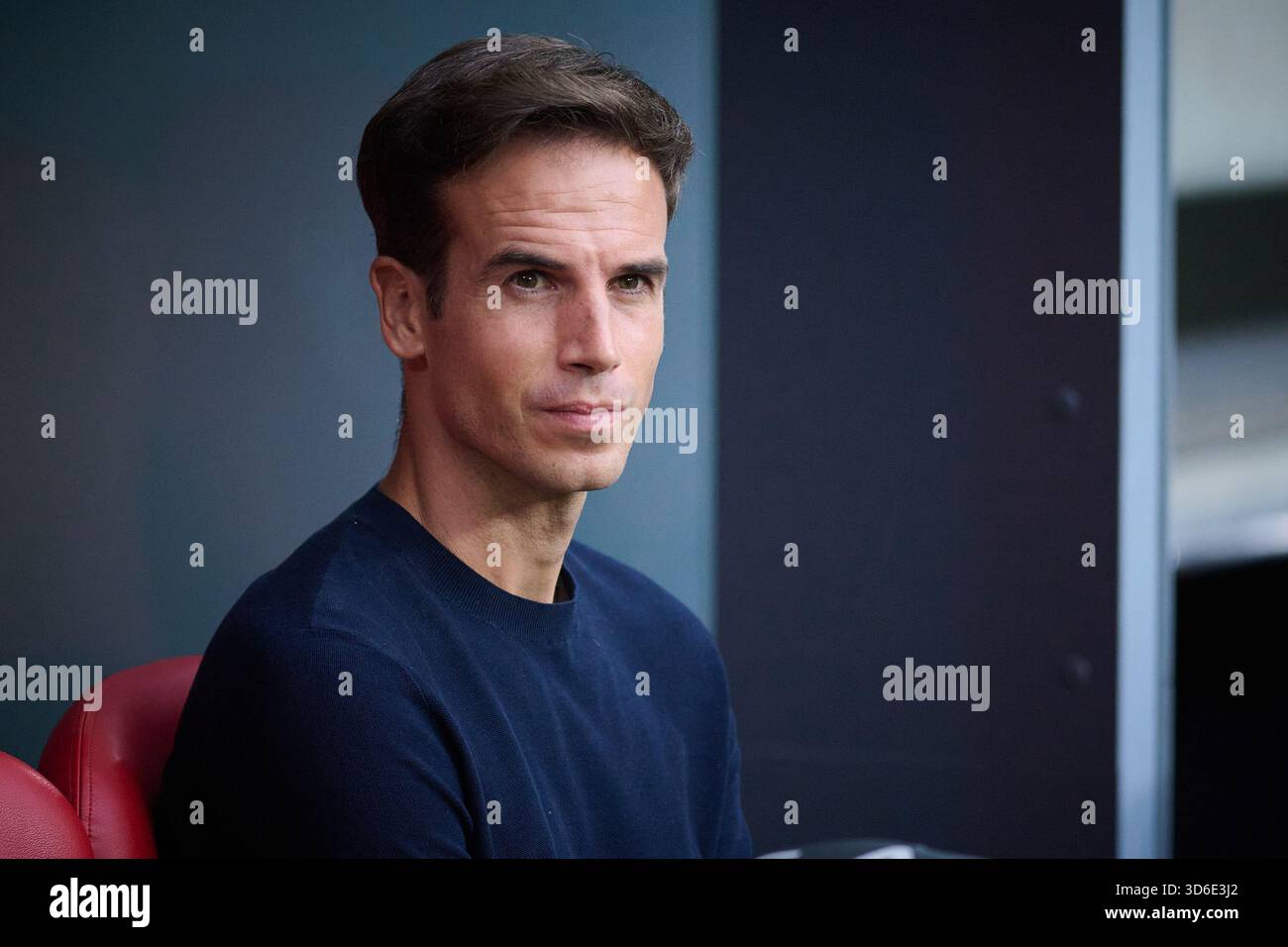 Rayo Vallecano's coach Inigo Perez during La Liga match. August 25 ...