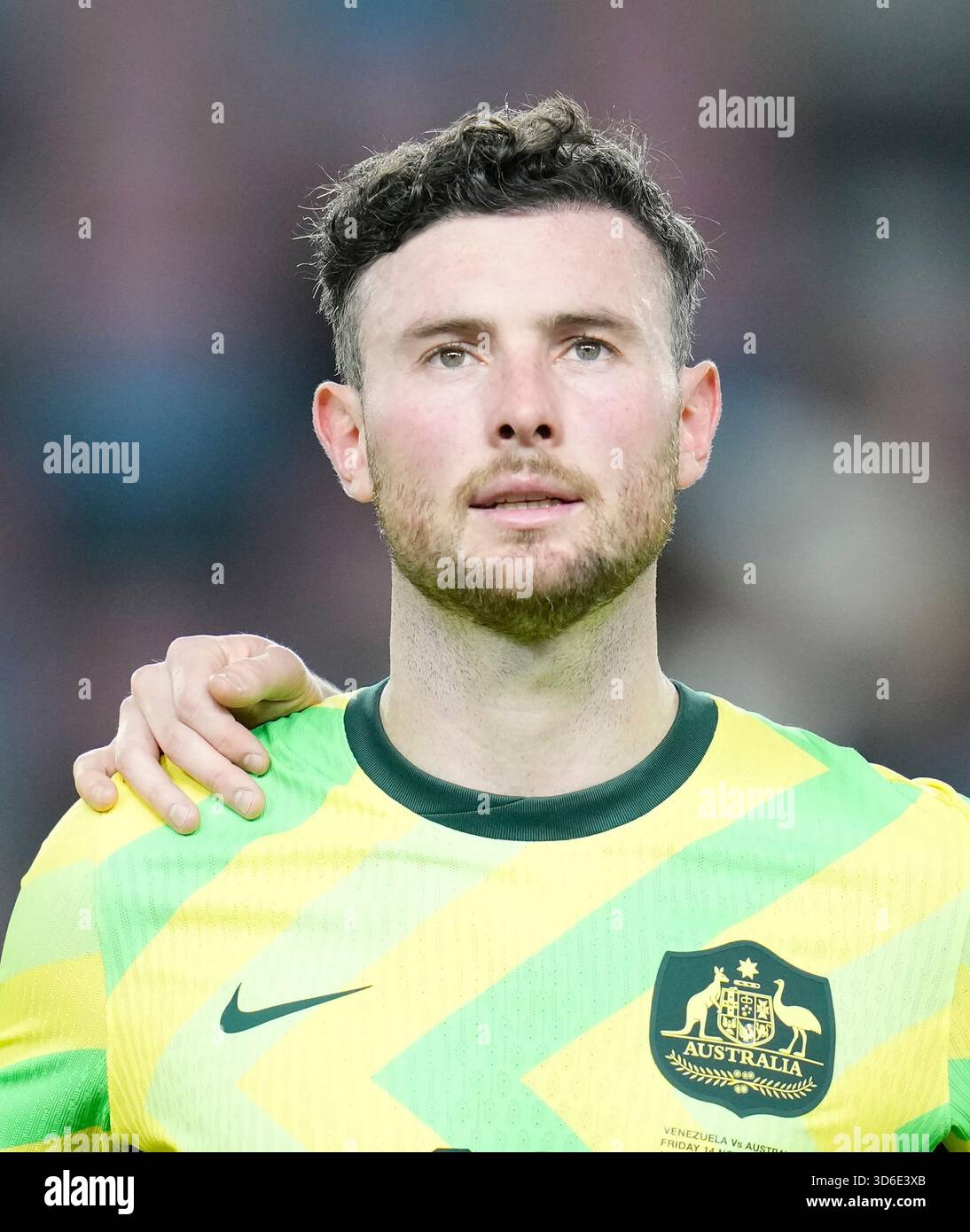 Australia's Aiden O'Neill (13) before an international friendly soccer ...