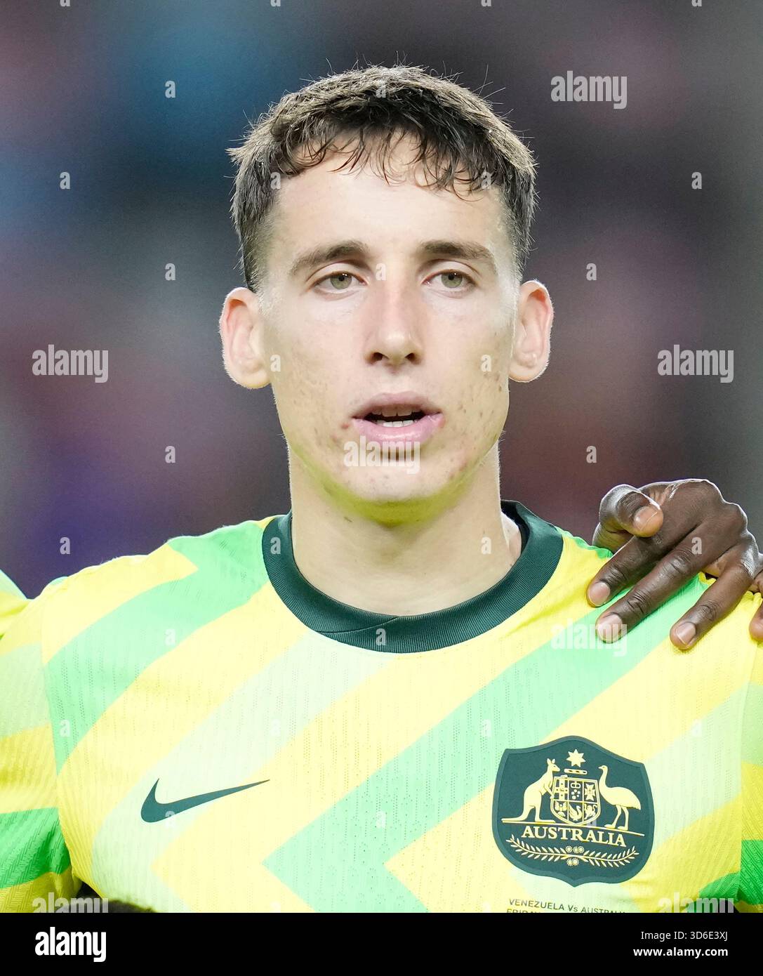 Australia's Kai Trewin (15) before an international friendly soccer ...