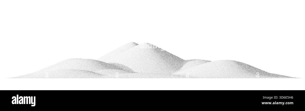 Dotted mountain shape with grainy shading and smooth gradation ...