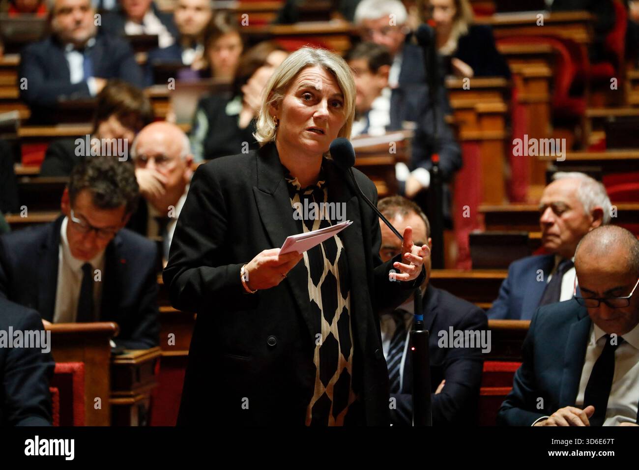 French Health Minister Stephanie Rist during the public session of ...