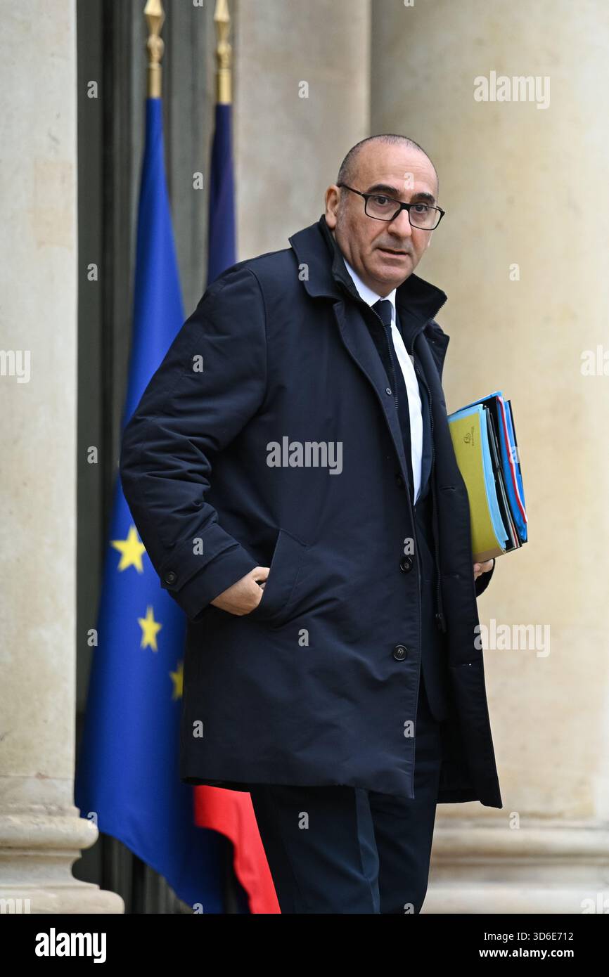 Mr Laurent Nunez, Minister of the Interior, at the Council of Ministers meeting on 19 November ...