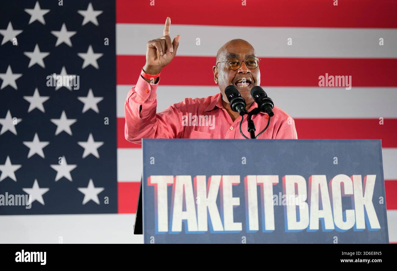 Harris County Commissioner Rodney Ellis speaks before California Gov ...