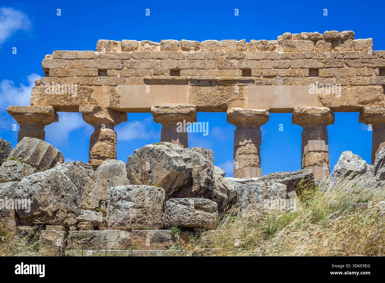 Close up on a Temple of Apollo on acropolis of Selinunte ancient city ...