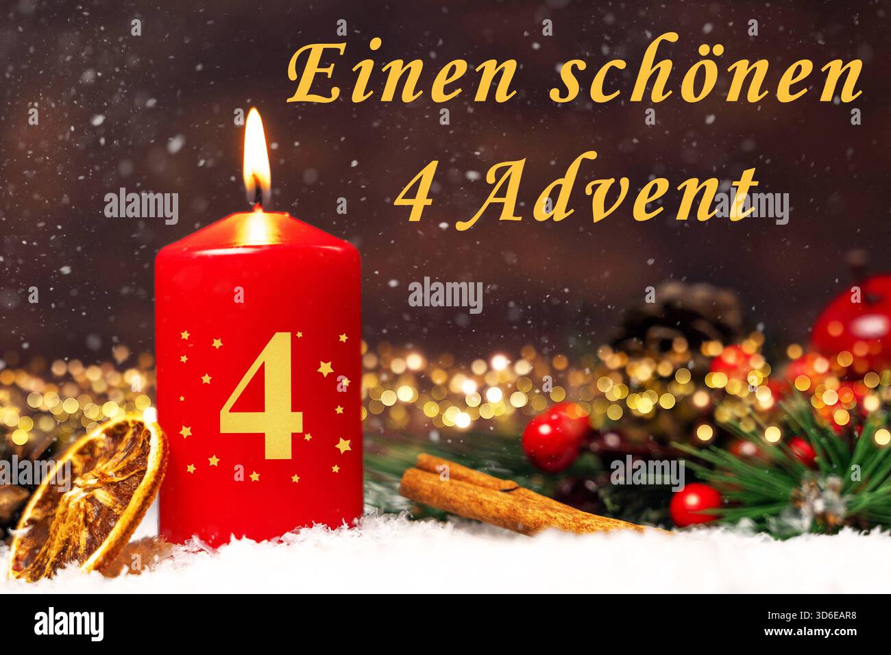 Germany - November 19, 2025: Photo montage, Happy 4th Advent in a snowy ...