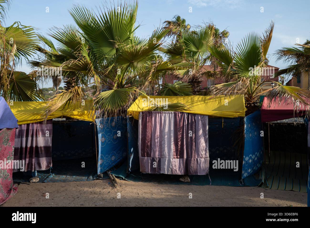 Tents were erected during the summer season to provide shade for people ...