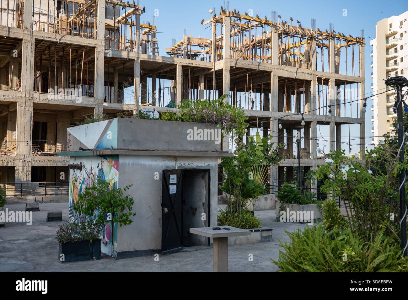 A building under construction in the centre of Dakar in the Plateau ...