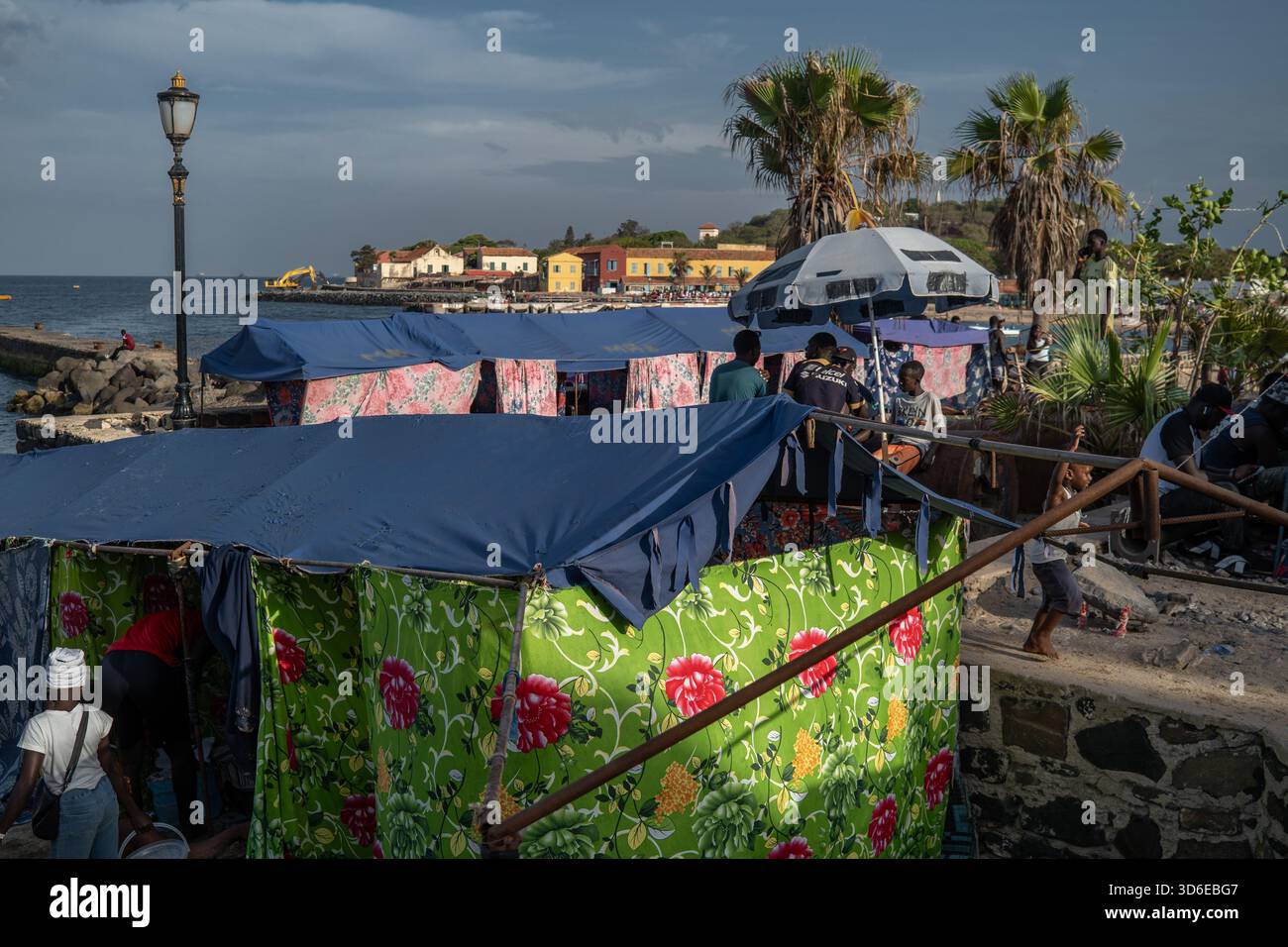Tents were erected during the summer season to provide shade for people ...