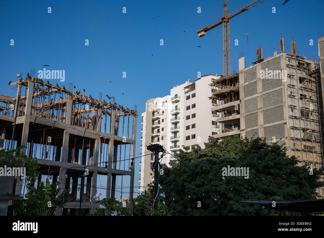 A building under construction in the centre of Dakar in the Plateau ...
