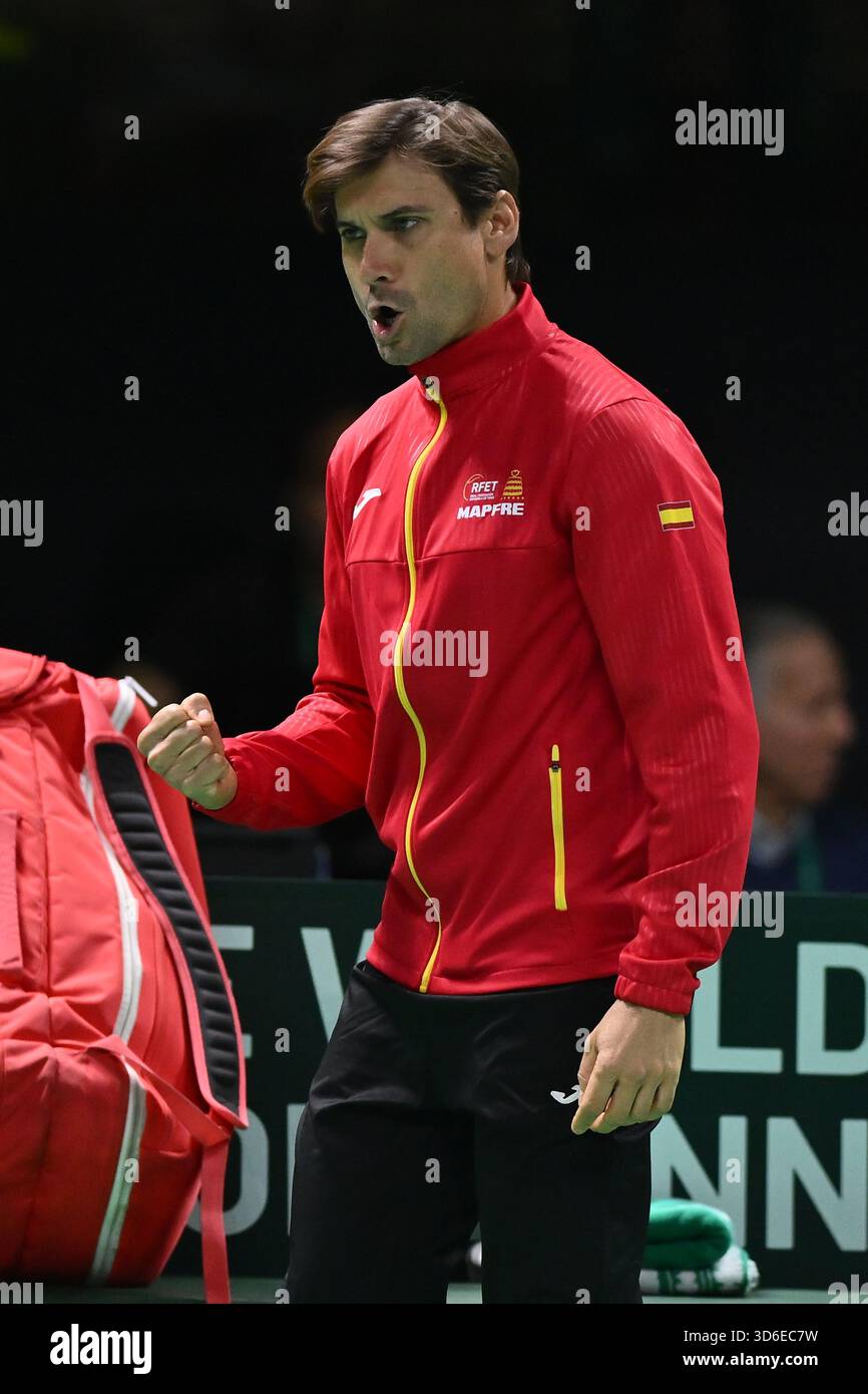 David Ferrer, captain of team Spain during the Davis Cup Quarter-Final ...