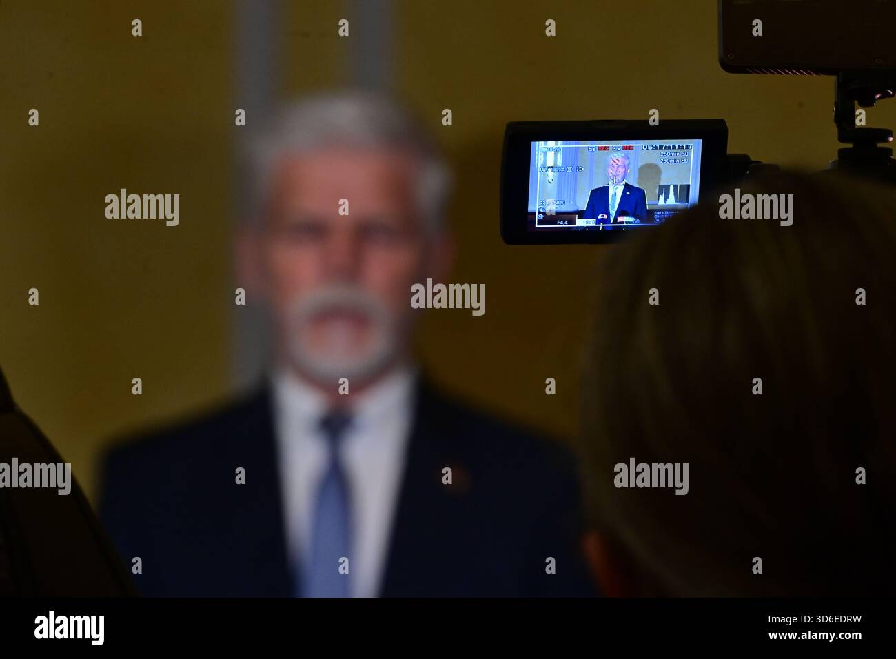 Czech President Petr Pavel speaks during the press conference after the ...
