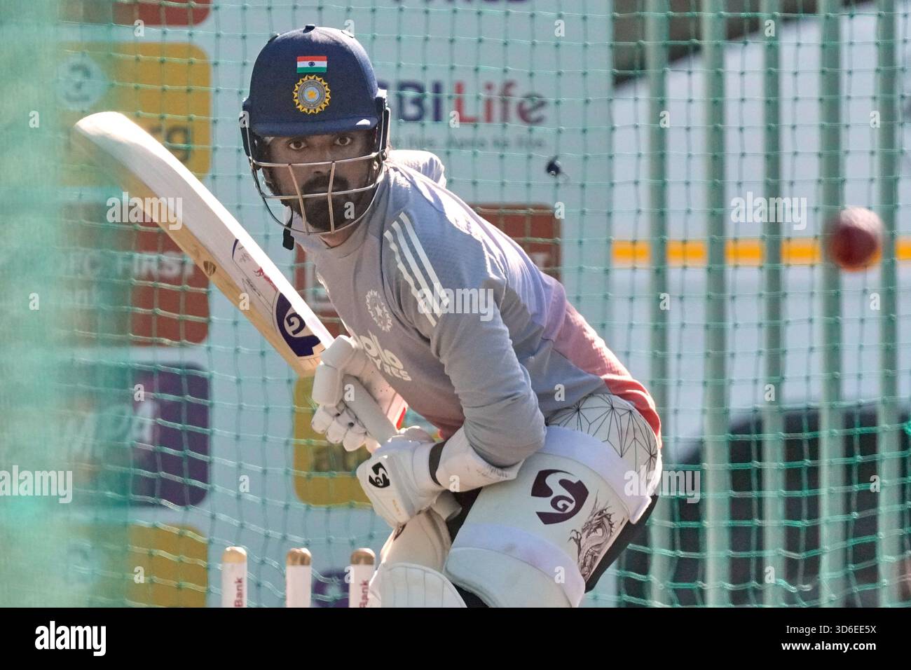 India's K. L. Rahul bats during a practice session ahead of the second ...