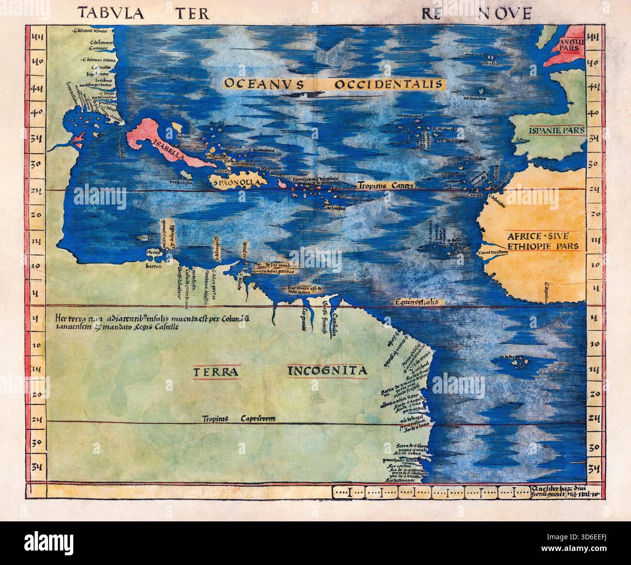 The Admiral’s Map (Tabula Terre Nove) 16th Century vintage illustration ...