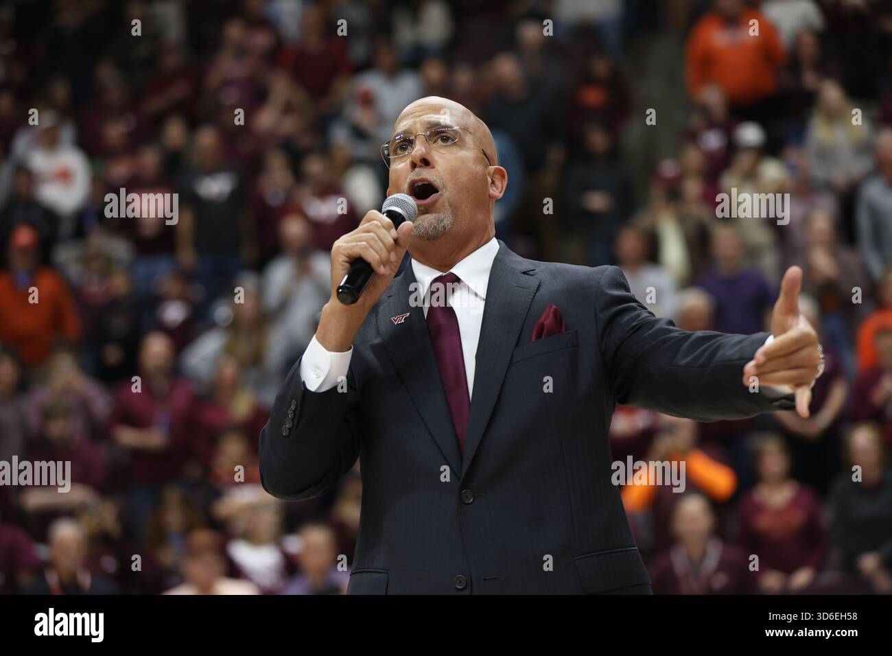 New Virginia Tech Hokies football head coach James Franklin speaks with ...