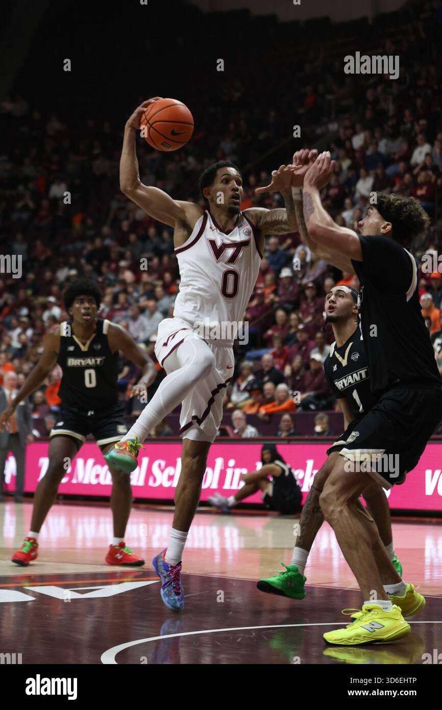 Virginia Tech Hokies guard Jailen Bedford (0) shoots the ball at ...