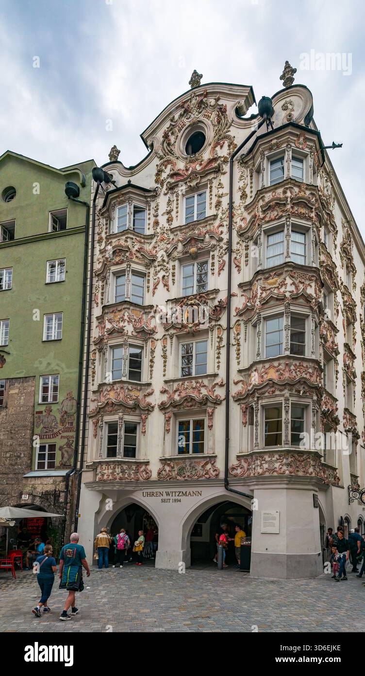 The Helblinghaus, a historic building with a Rococo-Baroque stucco ...