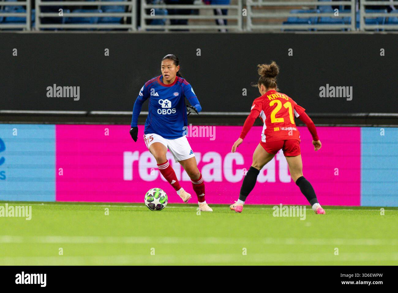 Ylinn Tennebo (15 Valerenga) controls the ball during the UEFA Womens ...