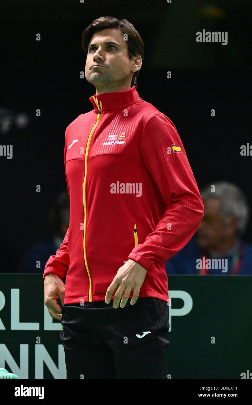 David Ferrer, captain of team Spain during the Davis Cup Quarter-Final ...