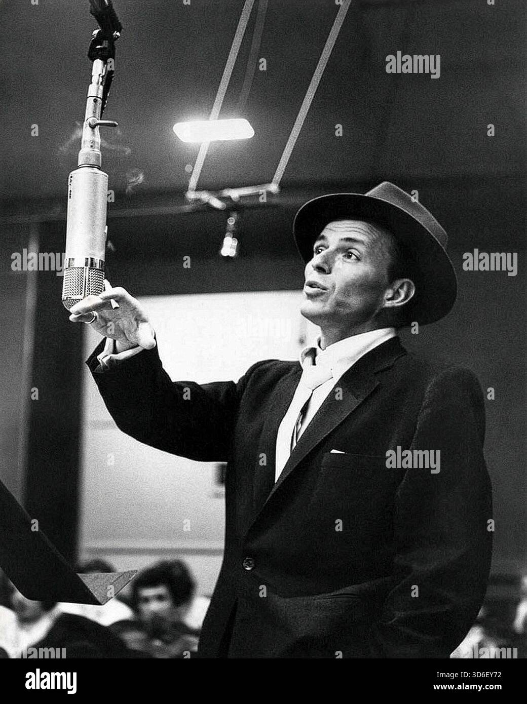 Publicity photo of Frank Sinatra recording at Capitol Studios, c 1955 ...