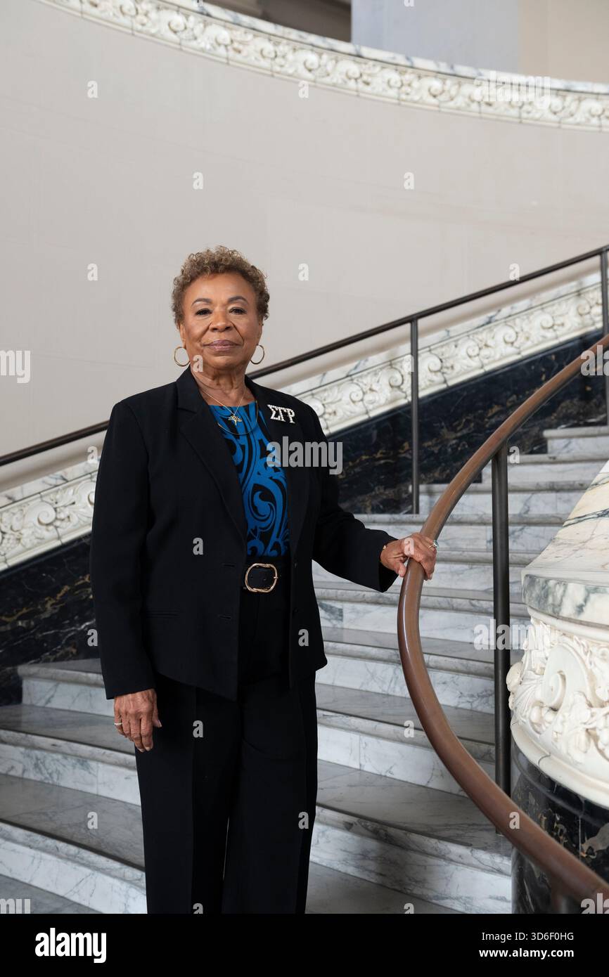 Oakland Mayor Barbara Lee poses for a portrait on Friday, Nov. 14, 2025 ...