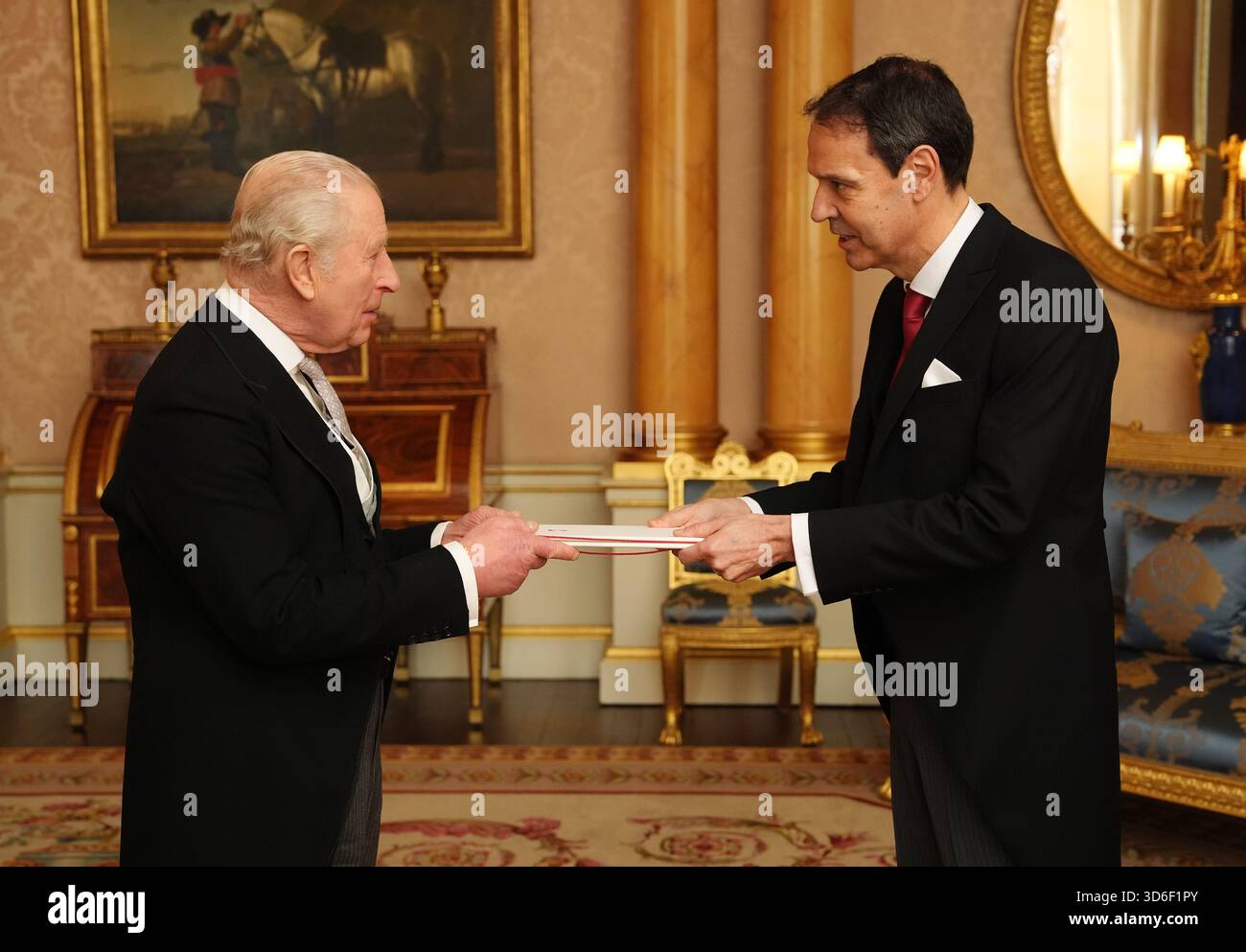 King Charles III during an audience with Dominique Paravicini ...