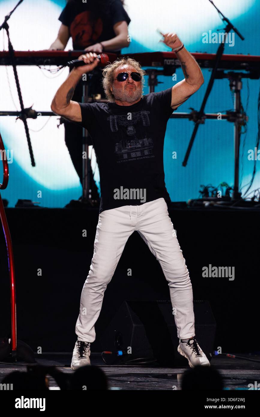 Sammy Hagar performs on stage during the iHeartRadio Music Festival at ...